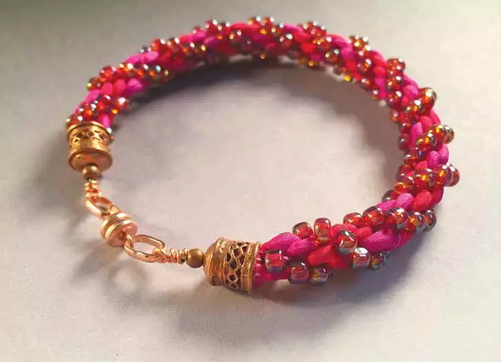 Maggie Thompson's Silken Treasure kumihimo bracelet