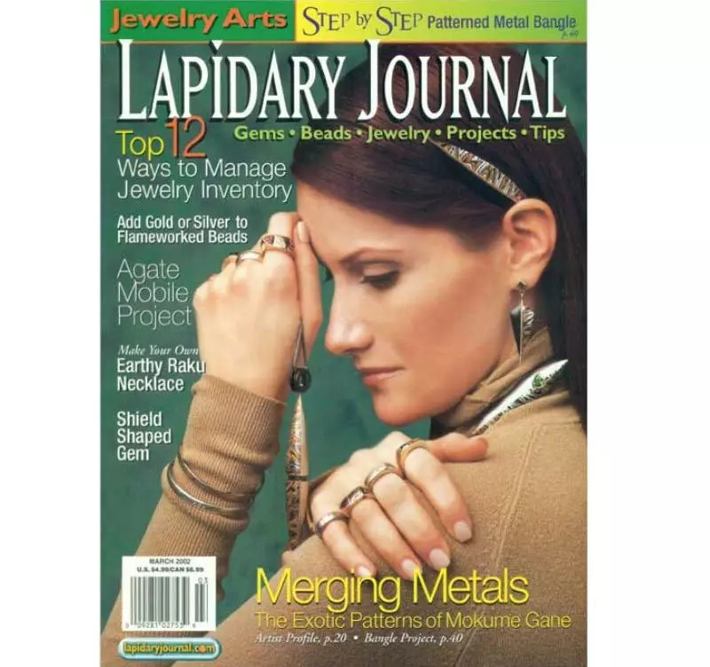 Jurnal Lapidary Maret 2002 menampilkan mokume gane