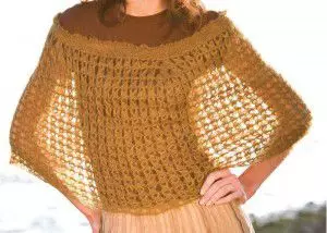 Broomstick Lace Capelet нь уламжлалт зүүгээр нэхэх техникийг хослуулсан бөгөөд энэхүү үнэгүй зүүгээр пончо хээг бүтээдэг.