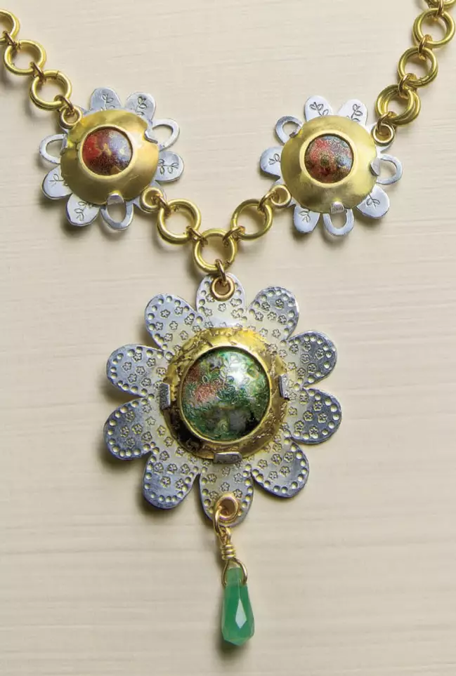 Helen Driggs torch fired enamel jewelry necklace