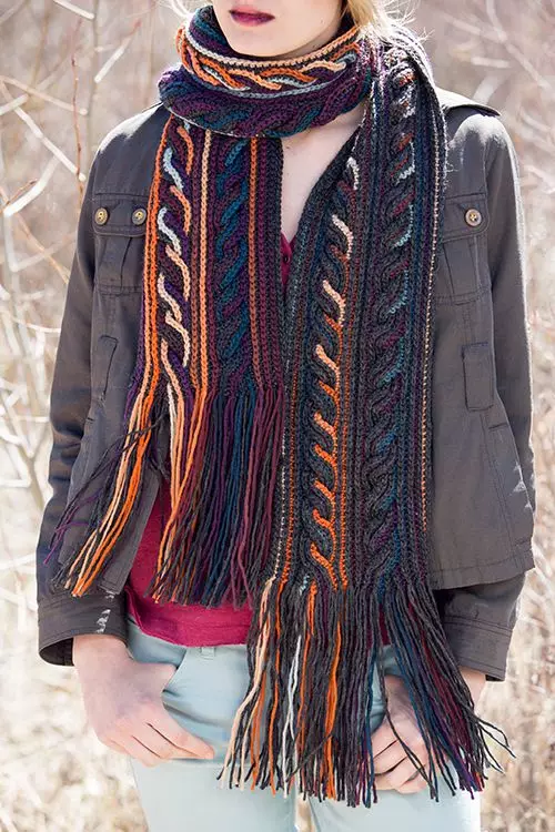 Obion Crochet Scarf ມີສາຍໃນ crochet