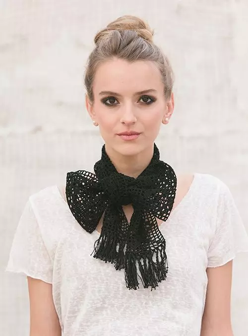 Pob zeb diamond Filet Scarf khi hauv hneev