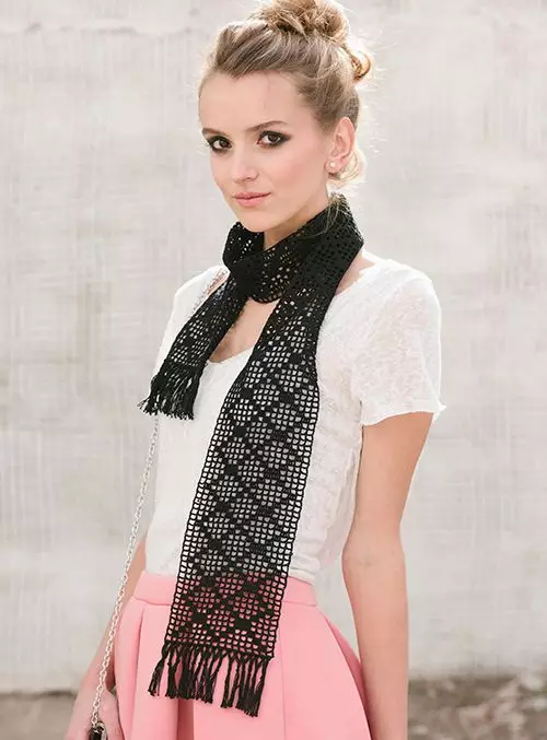 Diamond Filet Scarf ine crochet filet pateni