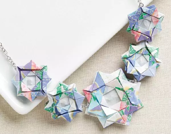 diajar nyieun perhiasan kertas kawas kalung origami kembang ieu