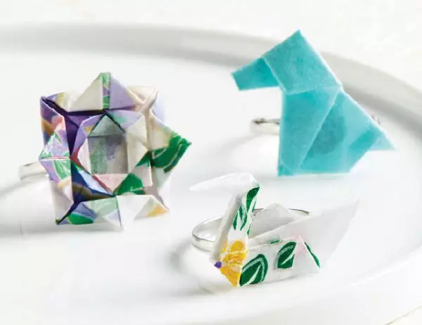 lære å lage origami papir smykker ringer