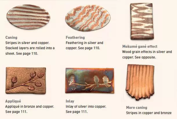 diajar nyieun téknik husus perhiasan liat logam kawas mokume gane, caning, inlay, sareng nu sanesna