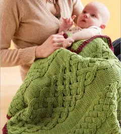 Crochet Cable Baby Afganhan