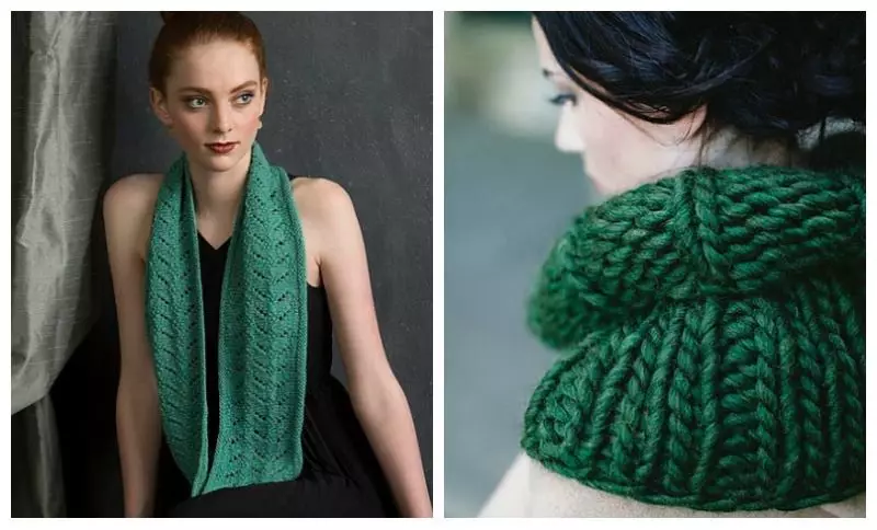 accessoires tricotés verts
