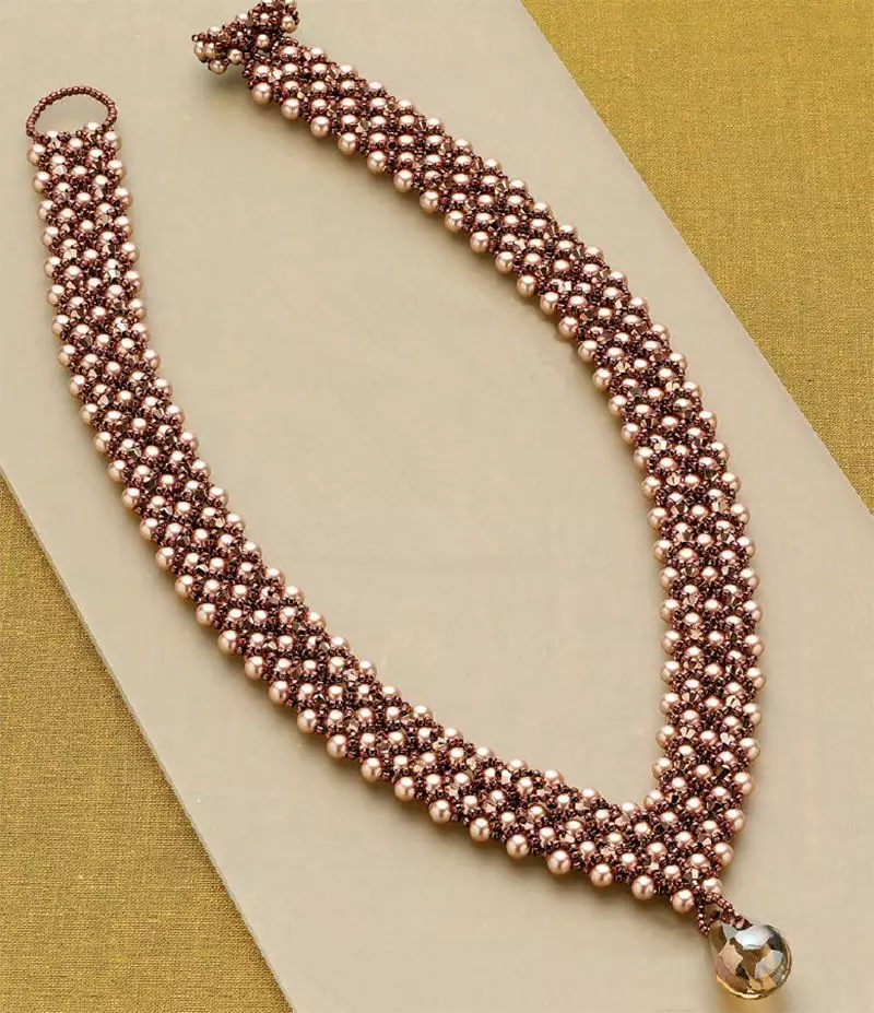 Mga pattern sa paghabol sa bead alang sa pagbalik sa eskuylahan, Empress Catherine's Collar, ni Leslee Frumin