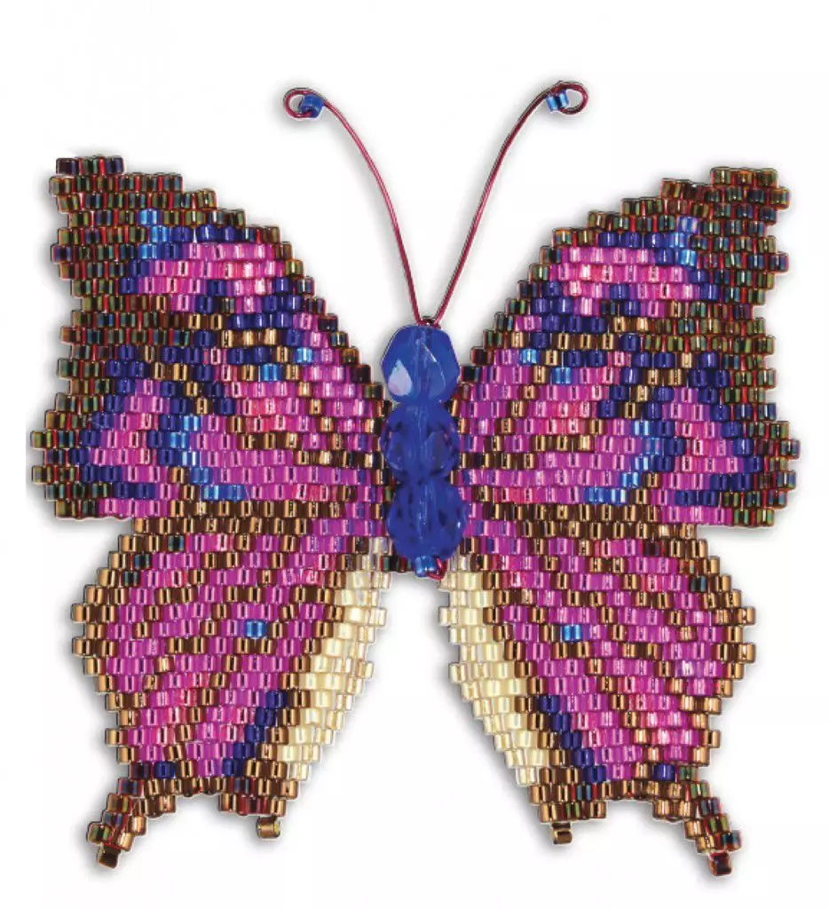 Noble Leafwing beaded npauj npaim, los ntawm Karen Parker