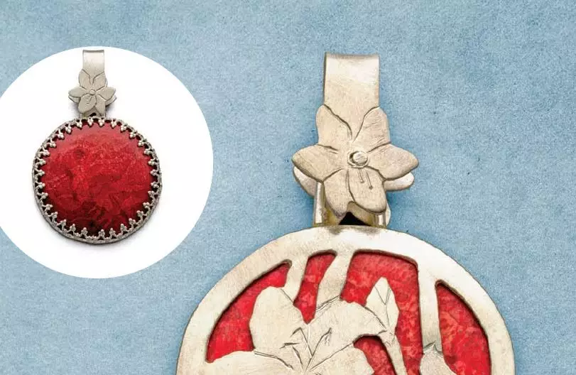 Peggy Haupt's Coral and Floral pendant