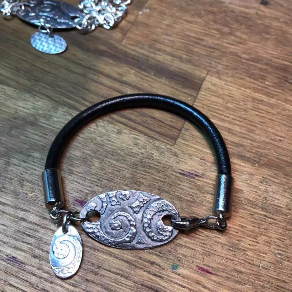 málm leir skartgripi leður armband