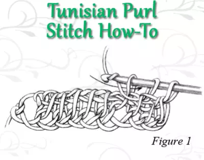 Lernu kiel fari la tunizian Purl Stitch la ĝusta maniero kun ĉi tiu senpaga konsila paĝo pri tuniziaj kroĉaj kudreroj.