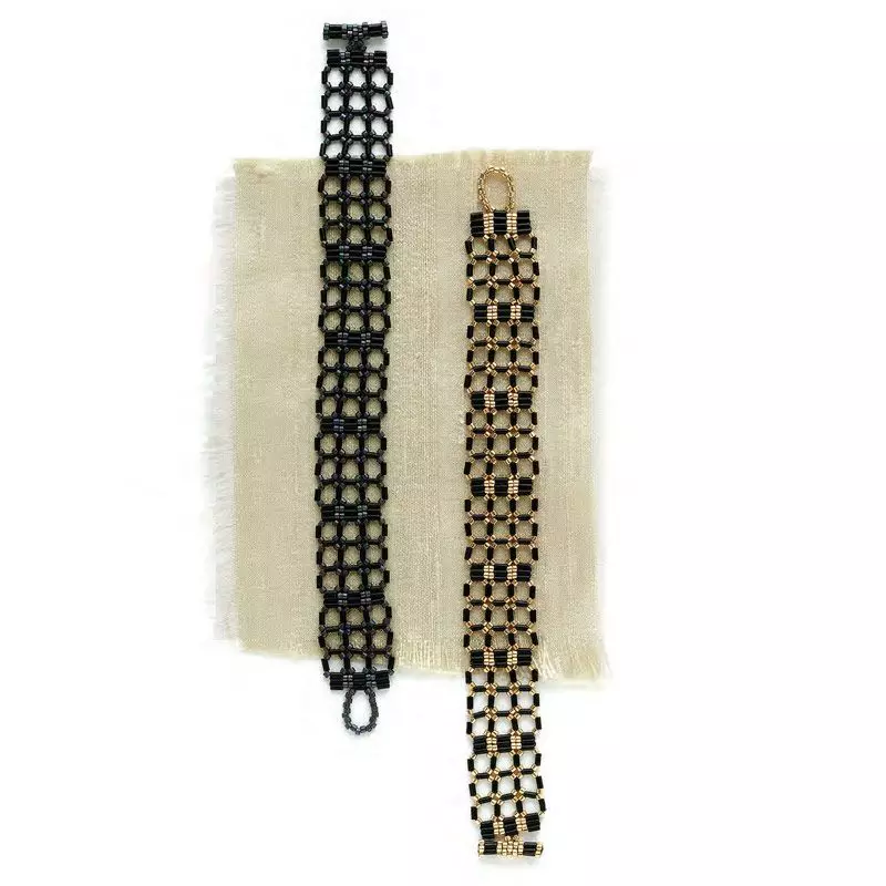 5 ka bituon nga koleksyon sa pattern, Cane Back bracelet beading pattern