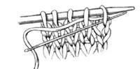 Крок 2 техніки в’язання зшитою спицями.