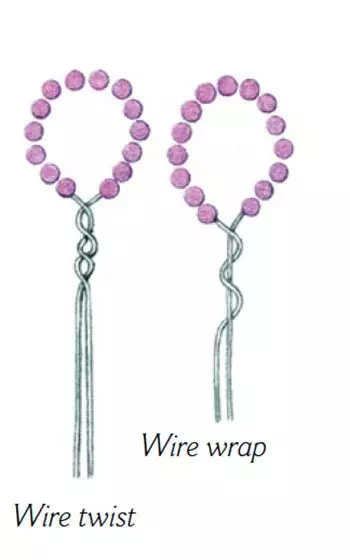 I-twist ug wrap ang mga ilustrasyon para sa French beaded nga mga bulak, gikan sa Beads in Bloom eBook.