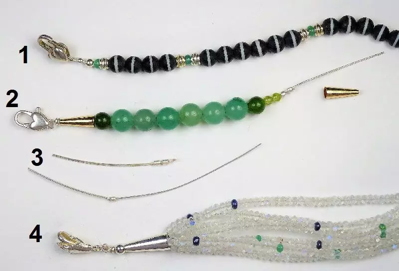 risultati di gioielli: finitura delle estremità di perline e perle infilate con migliori arricciature
