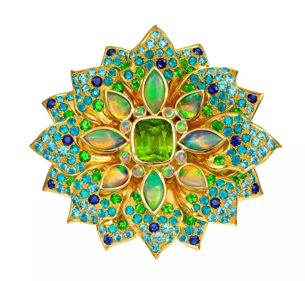 karficë karficë me gurë të çmuar shumëngjyrëshe nga argjendarja Paula Crevoshay