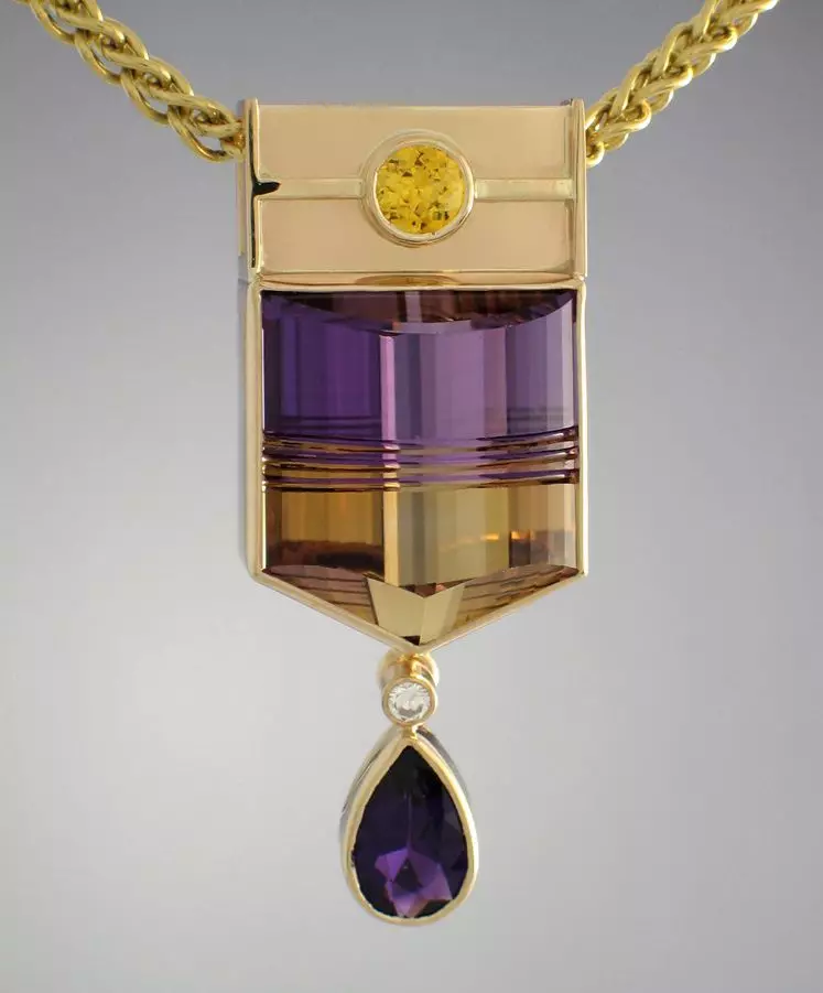 gemwaith gemstone: tlws crog ametrine gan Patrick Murphy