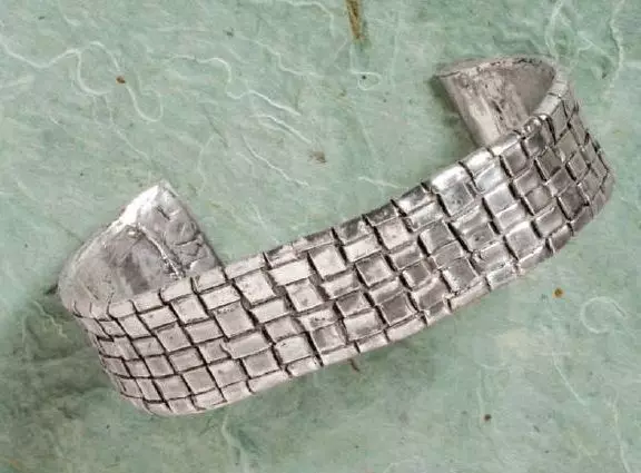 hinabol nga PMC sheet metal clay cuff ni Kathy St. Martin