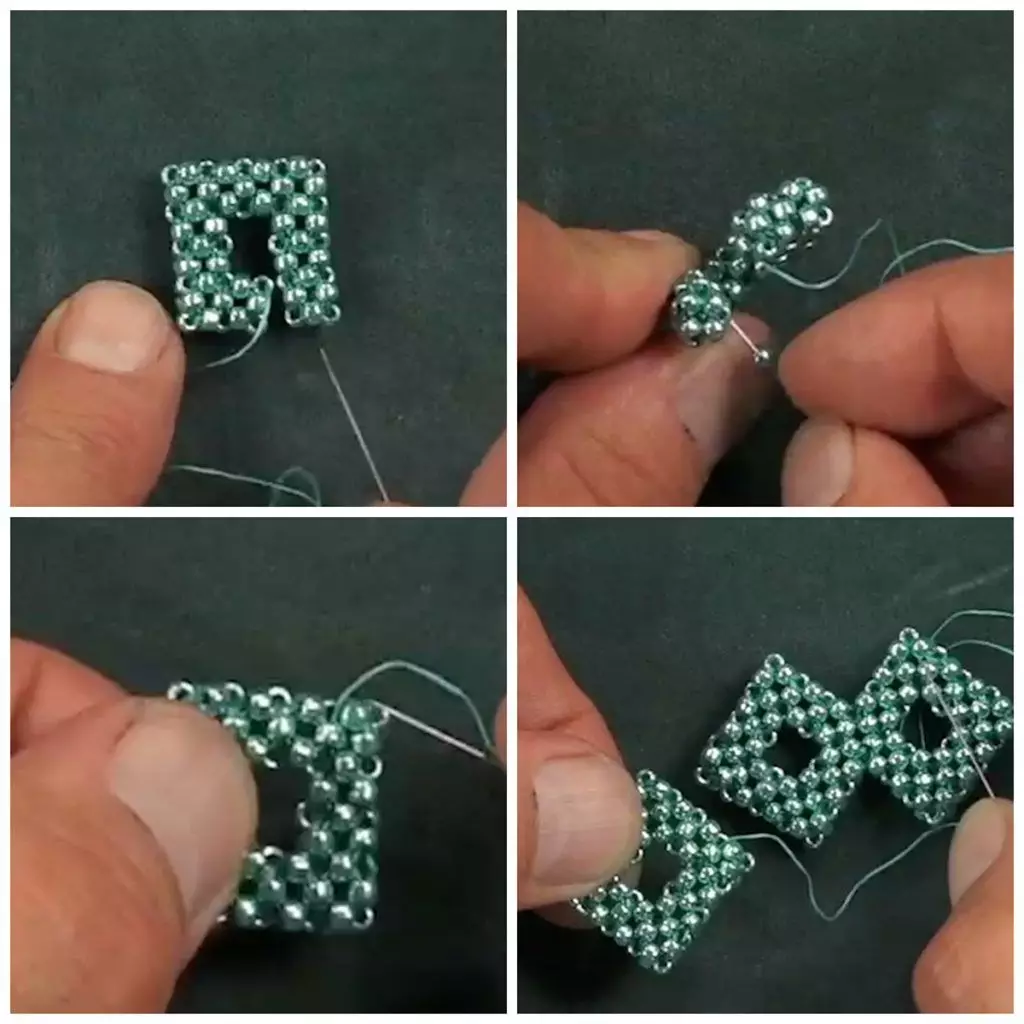cubic right-angle weave, prismatic right-angle weave, basketweave, Huib Petersen, Beadweavng 1& 2 video