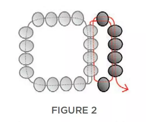 Tutorial gelang manik benih anyaman sudut kanan, gabungan manik benih oleh Rachel Nelson Smith